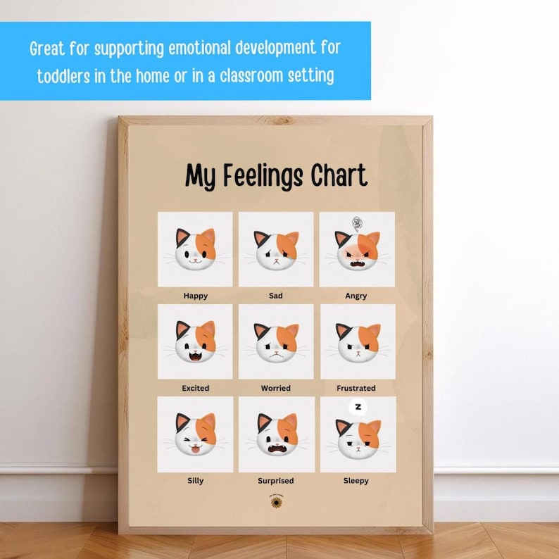 Printable Animal Feelings Chart for Toddlers, Montessori Poster ...