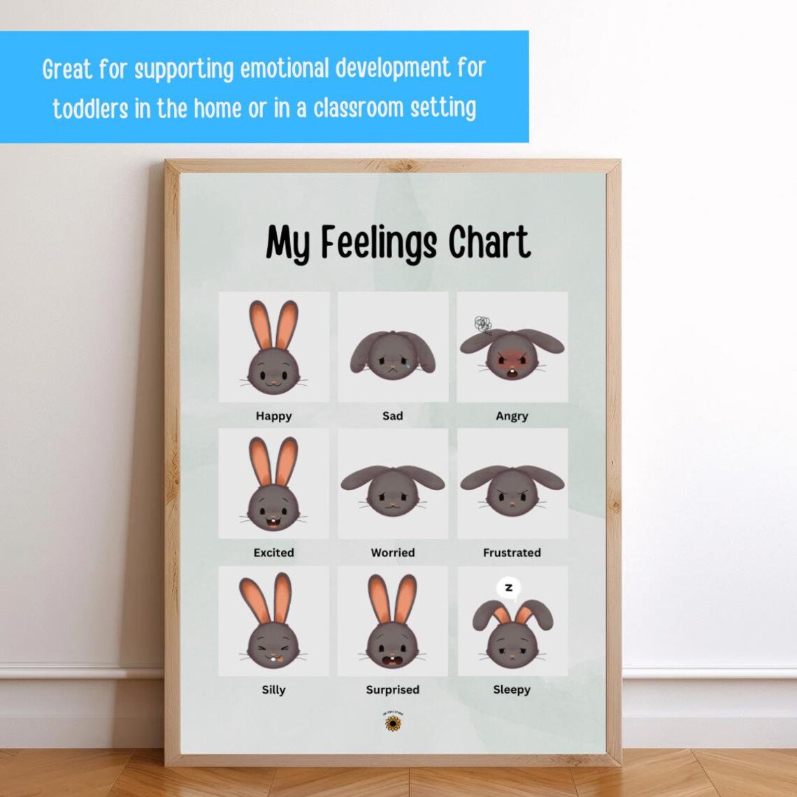 Printable Animal Feelings Chart for Toddlers, Montessori Poster ...