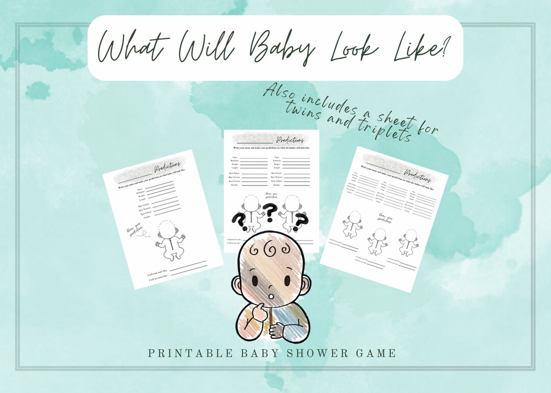 Baby Shower Game, Printable Baby Shower Games, What Will Baby Look Like ...