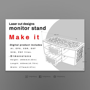 Monitor Stand Laser Cut File - Etsy