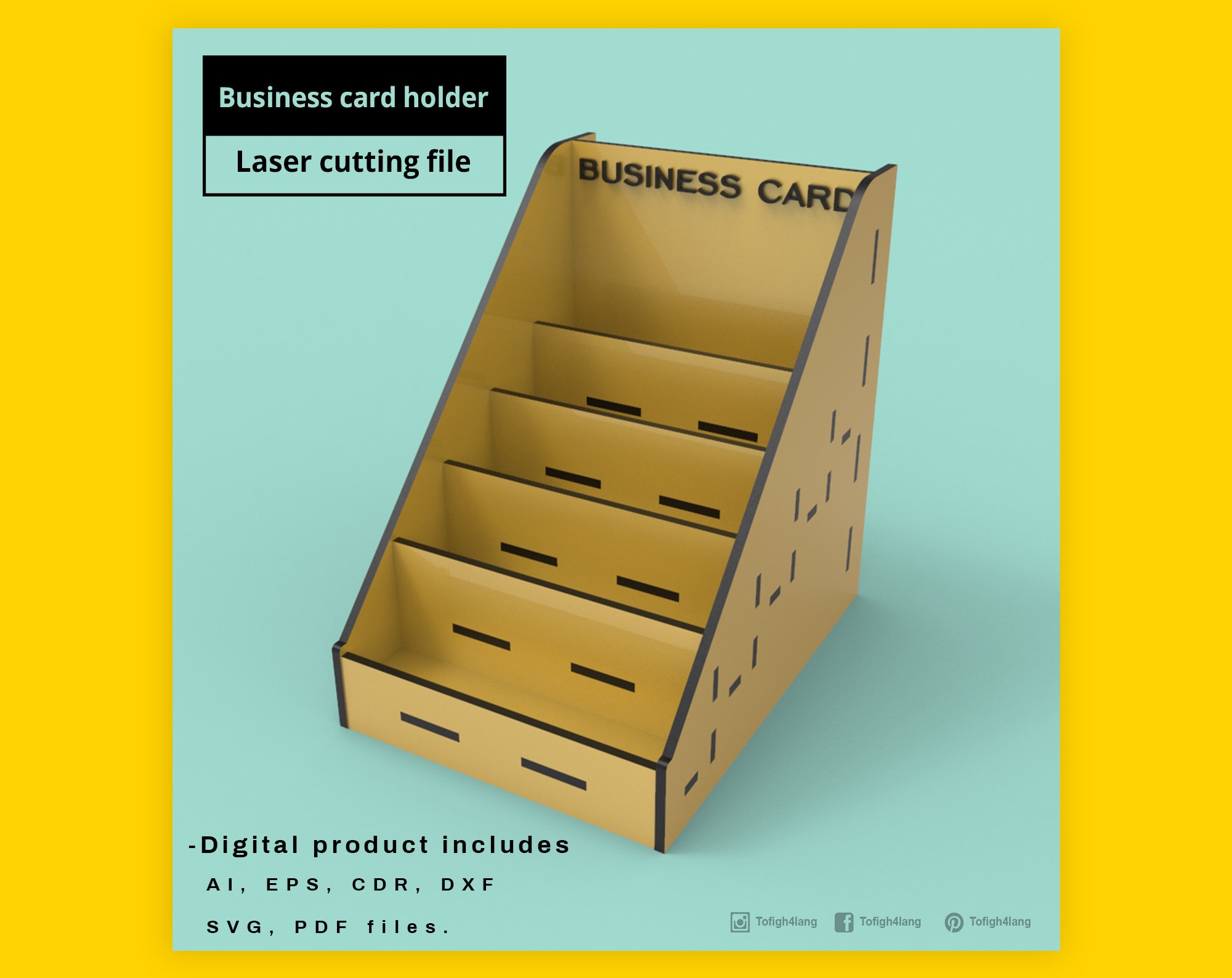 Business Card Holder Laser Cut File at James Velarde blog
