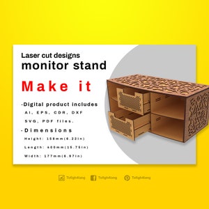Monitor Stand Laser Cut File - Etsy