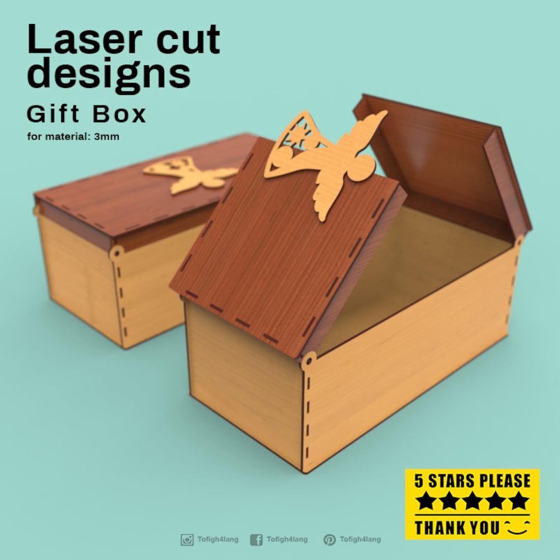 Gift Box Laser Cutting File | Etsy