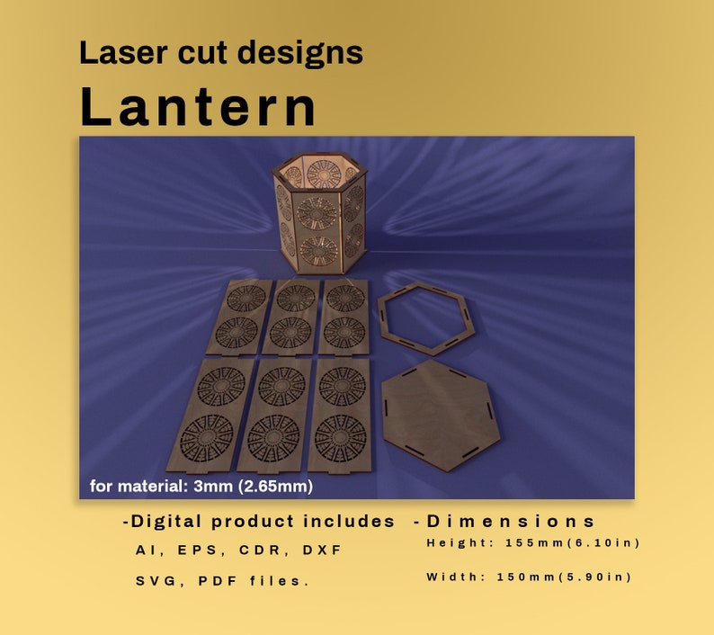 Lantern Laser Cut File | Etsy