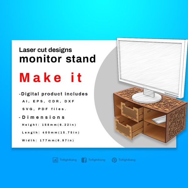 Monitor Stand - Etsy