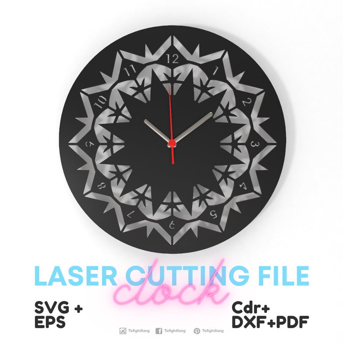 CLOCK Laser Cutting File - Etsy