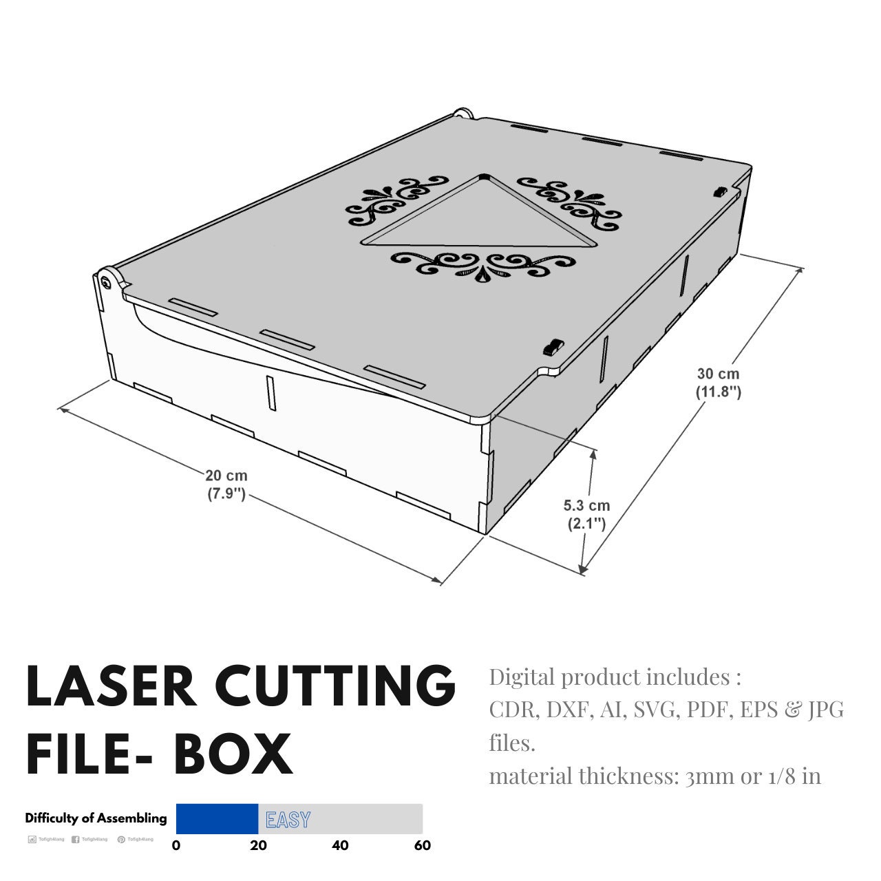 BOX Laser Cut File | Etsy