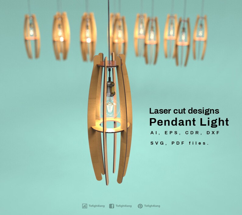 Pendant Light Laser Cut File | Etsy