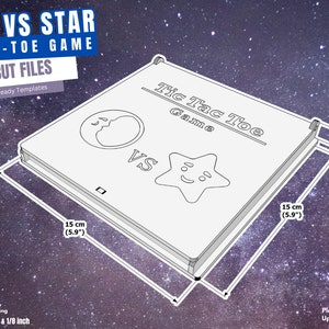 Moon Vs Star Tic Tac Toe Game, Laser Cut File, Glowforge SVG, Laser ...