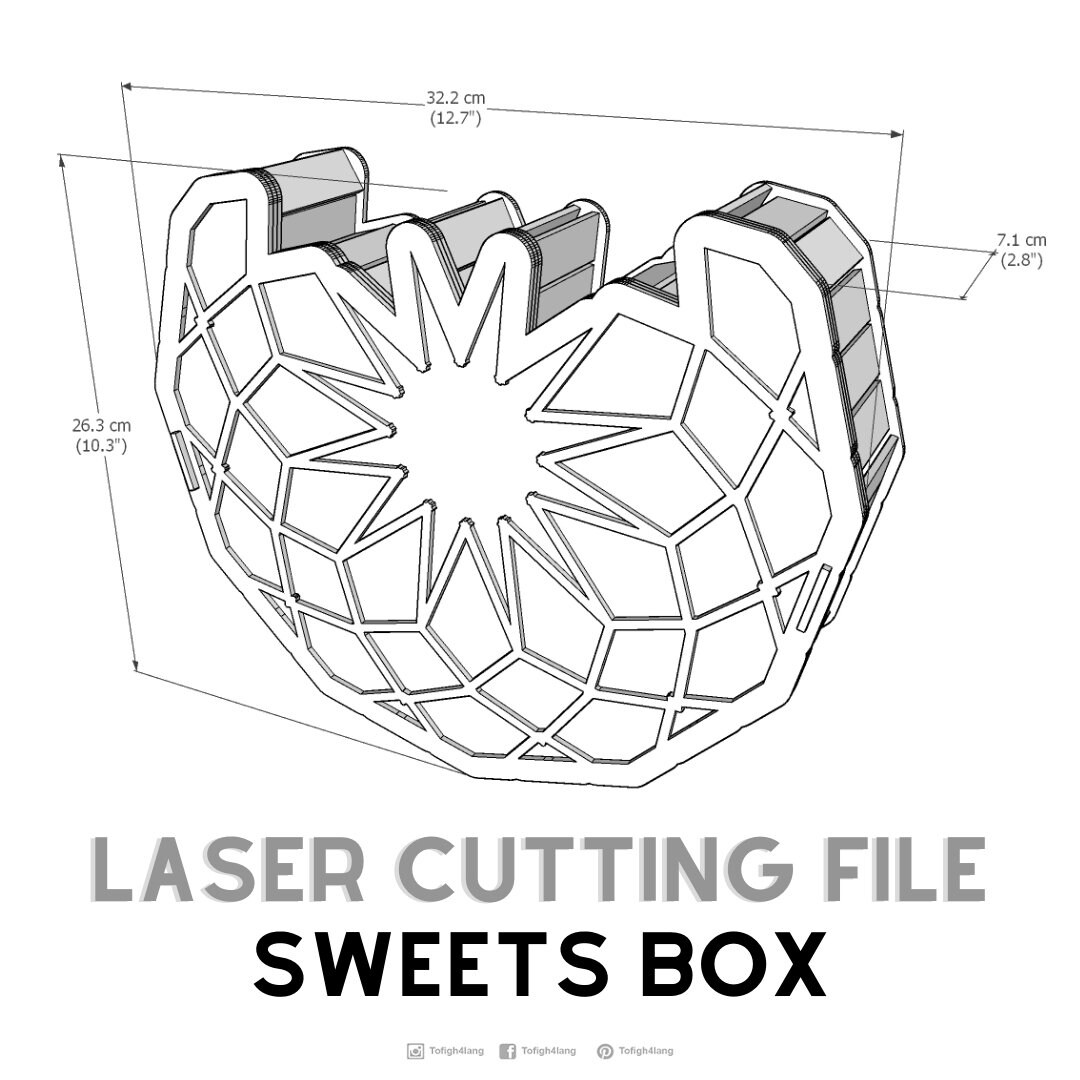 Sweets Box for Laser Cutting | Etsy