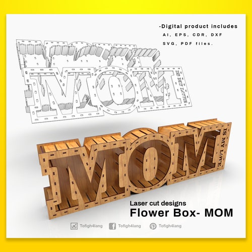 Svg MOM Laser File for Cutting Dxf Cnc Mother Laser Cutting & - Etsy Canada
