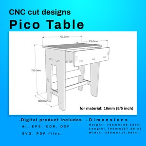 Pico Table CNC Cut File - Etsy