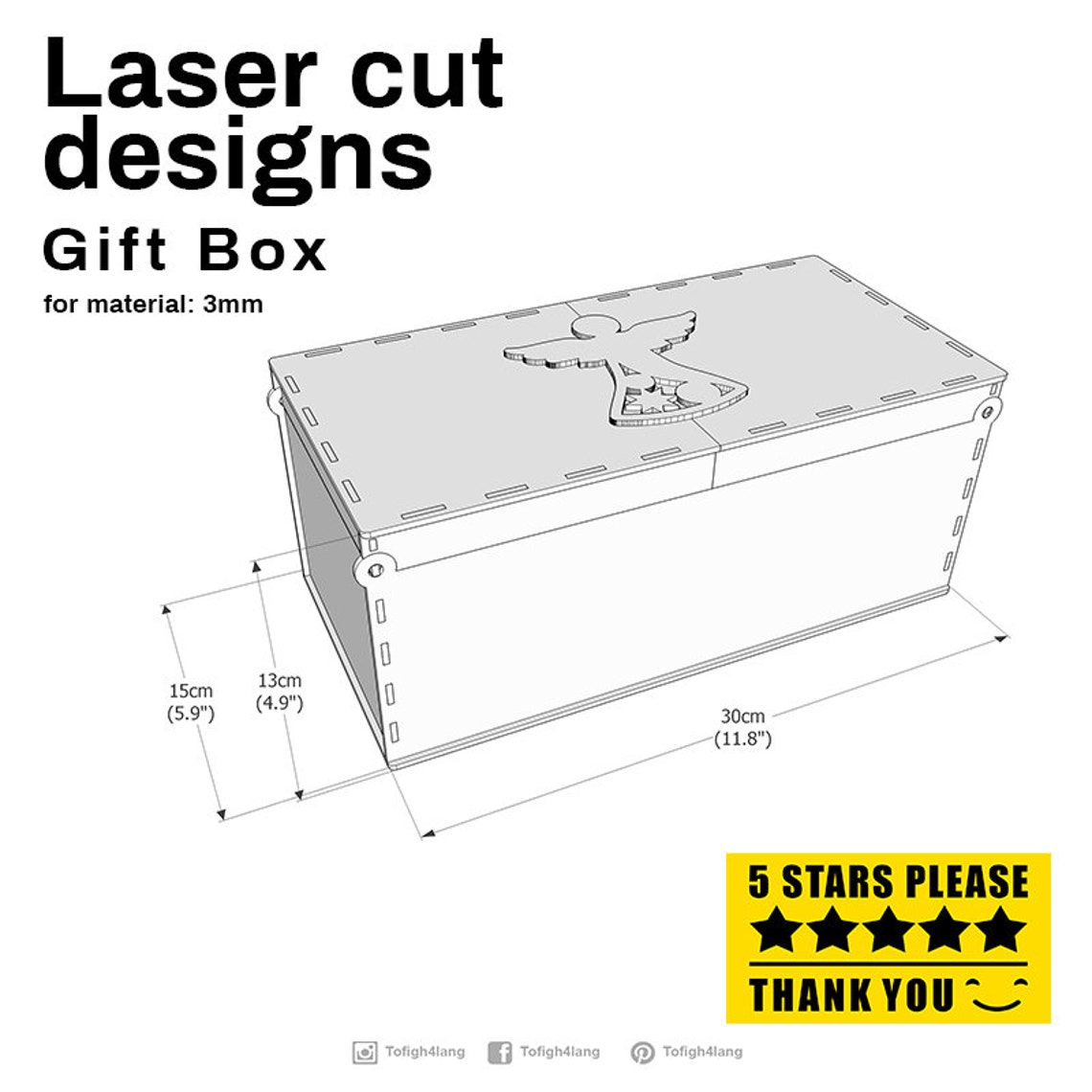 Gift Box Laser Cutting File | Etsy