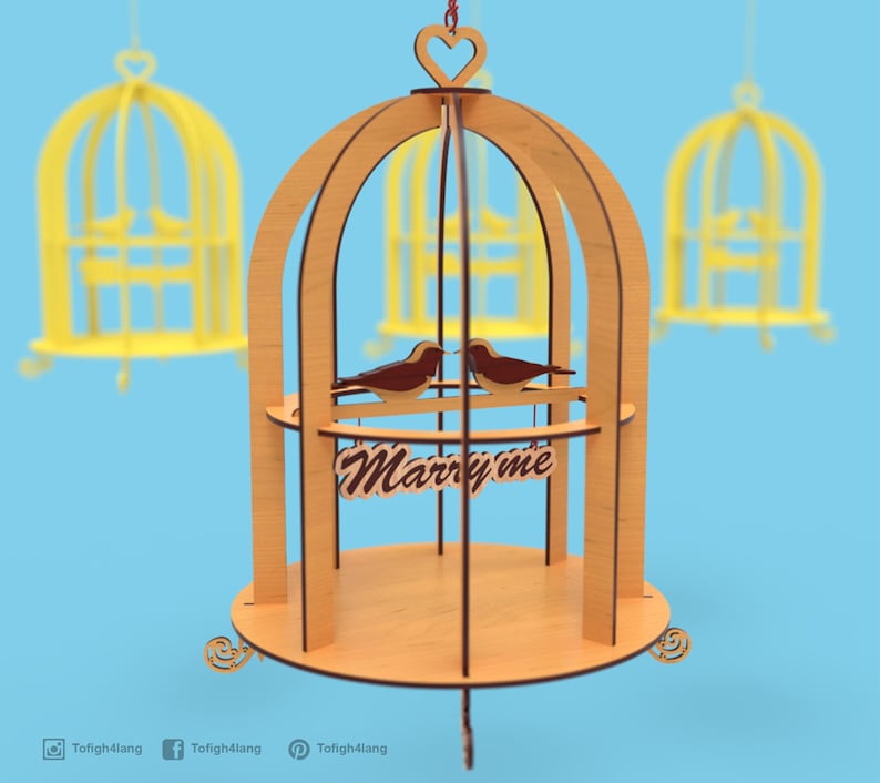 Bird Cage Laser Cut File | Etsy