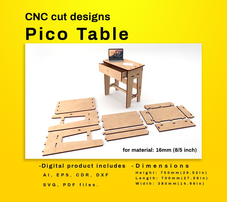 Pico Table CNC Cut File - Etsy