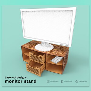 Monitor Stand Laser Cut File - Etsy