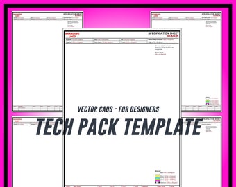 Complete Tech Pack Illustrator Template for Apparel Industry | Etsy
