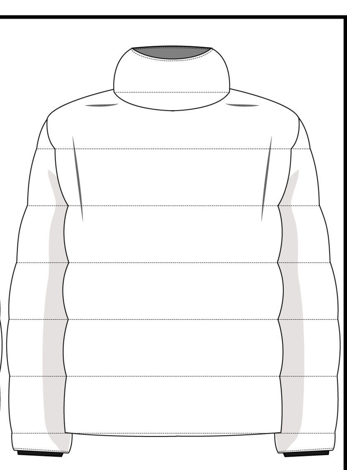 Vector Mens Puffer Jacket SVG Flat Sketch for Adobe - Etsy