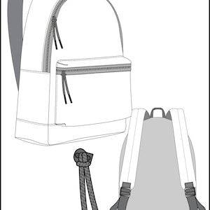 Vector Backpack, SVG, Flat Sketch, for Adobe Illustrator, Bag, Shoulder ...