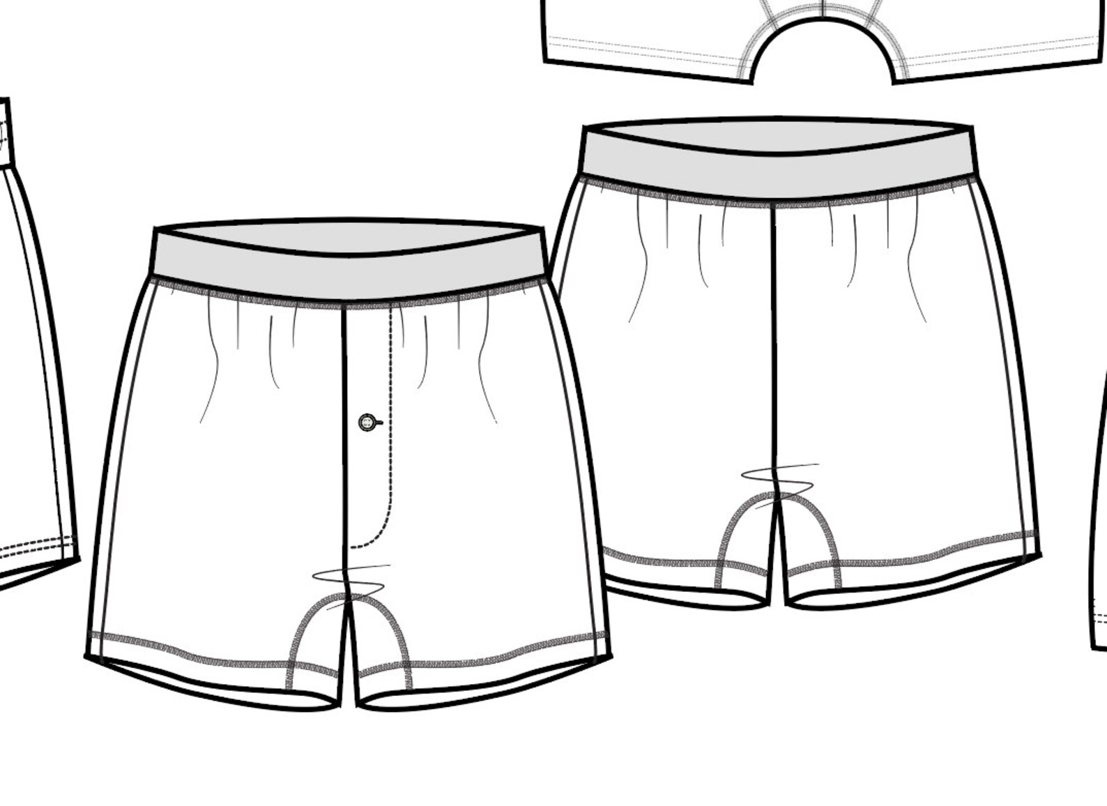 Mens Underwear Pack SVG Vector CAD Mens Boxers, Mens Briefs, Underwear ...