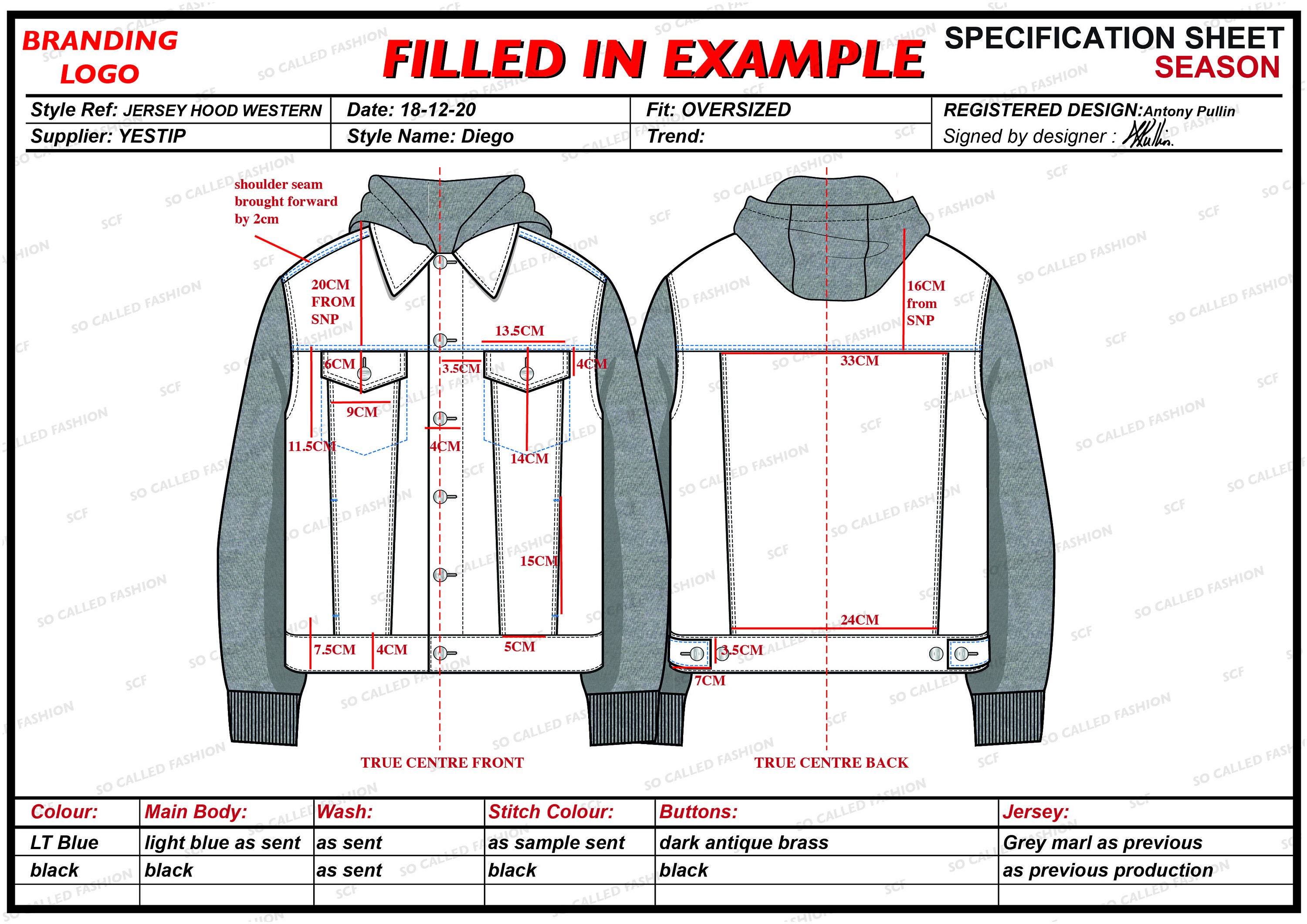 Complete Tech Pack Illustrator Template for Apparel Industry | Etsy
