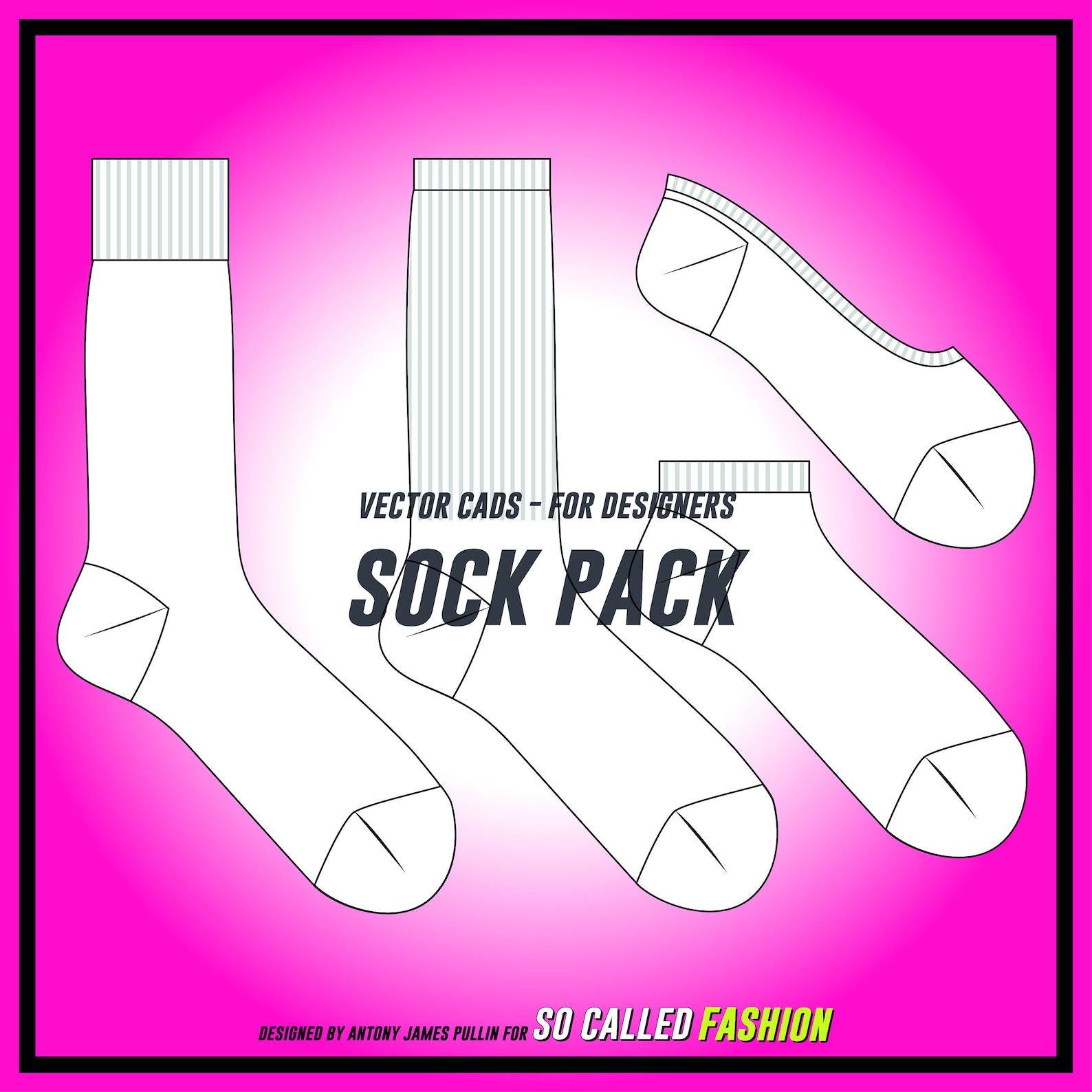 Vector Sock Pack, SVG, Formal Sock, Sports Sock, Trainer Sock Invisible ...
