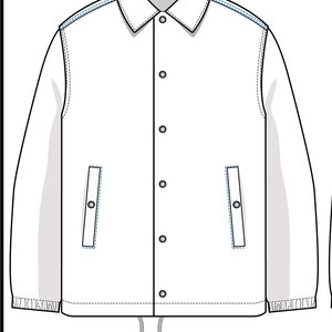 Vector Mens Coach Jacket, SVG, Flat Sketch, for Adobe Illustrator - Etsy
