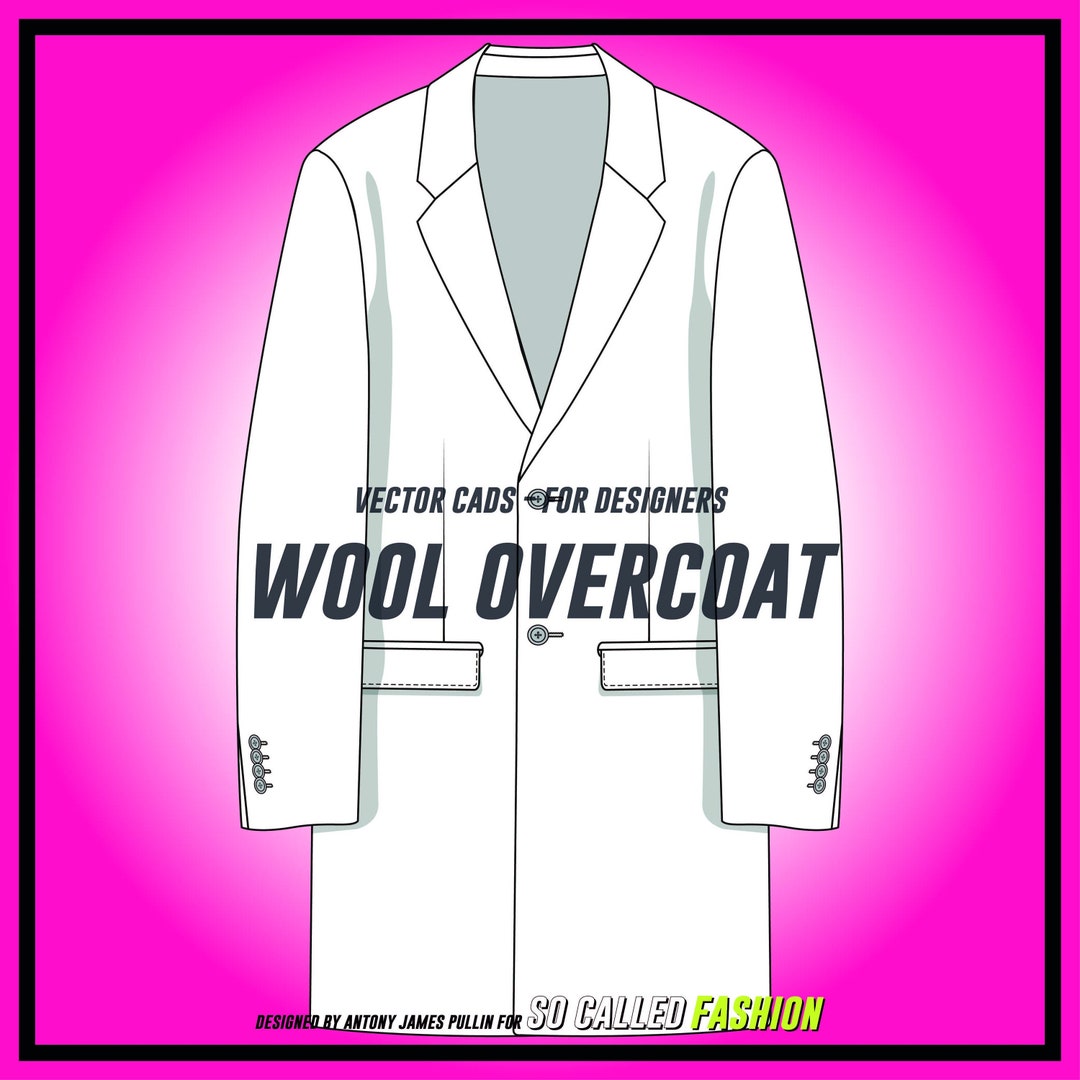Vector Mens Wool Overcoat, SVG, Flat Sketch, for Adobe Illustrator - Etsy