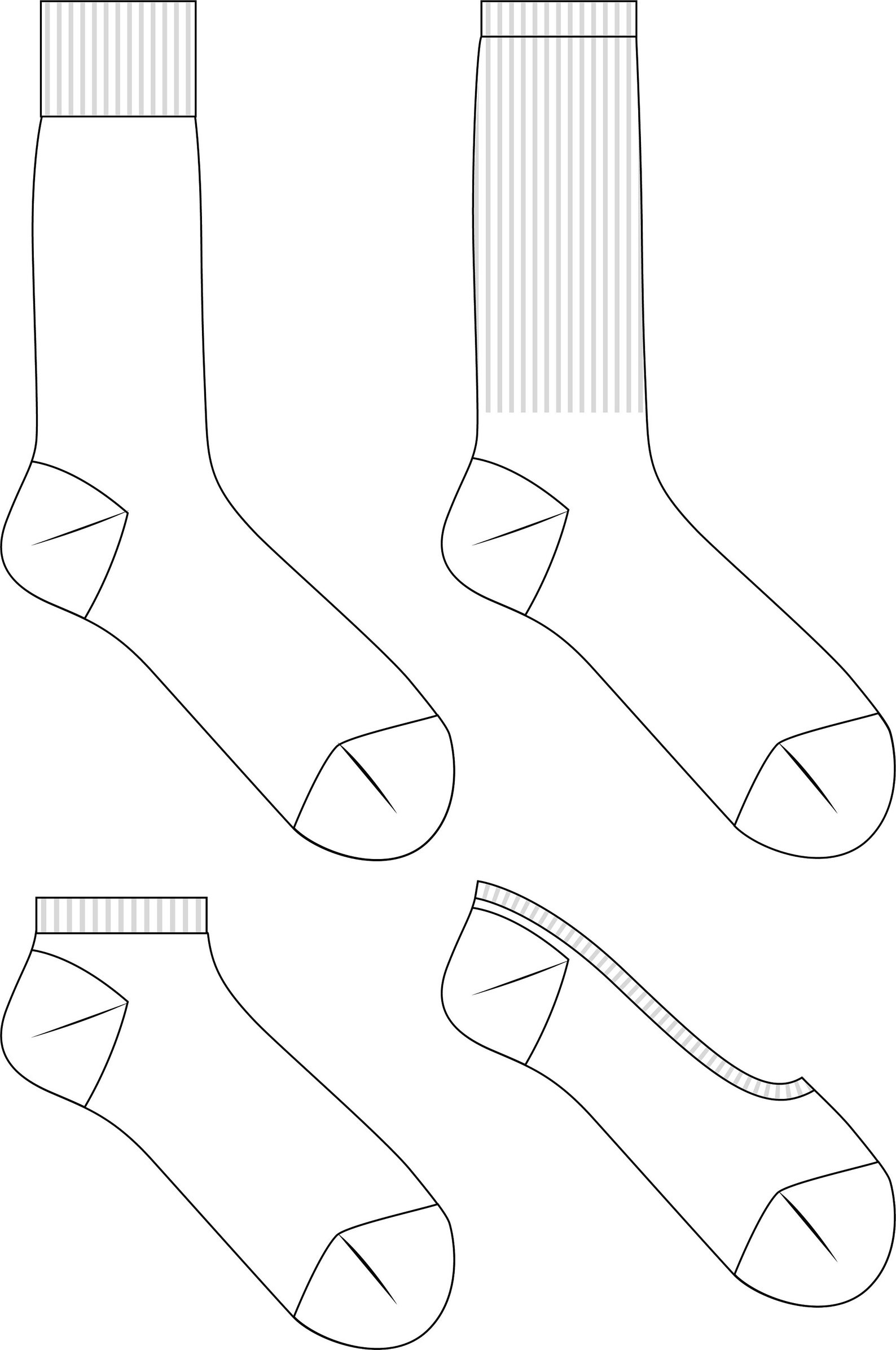 Vector Sock Pack, SVG, Formal Sock, Sports Sock, Trainer Sock Invisible ...