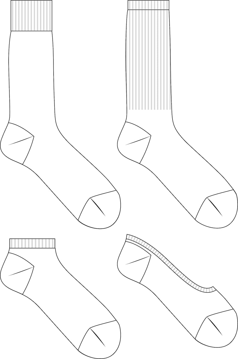 Vector Sock Pack, SVG, Formal Sock, Sports Sock, Trainer Sock Invisible ...