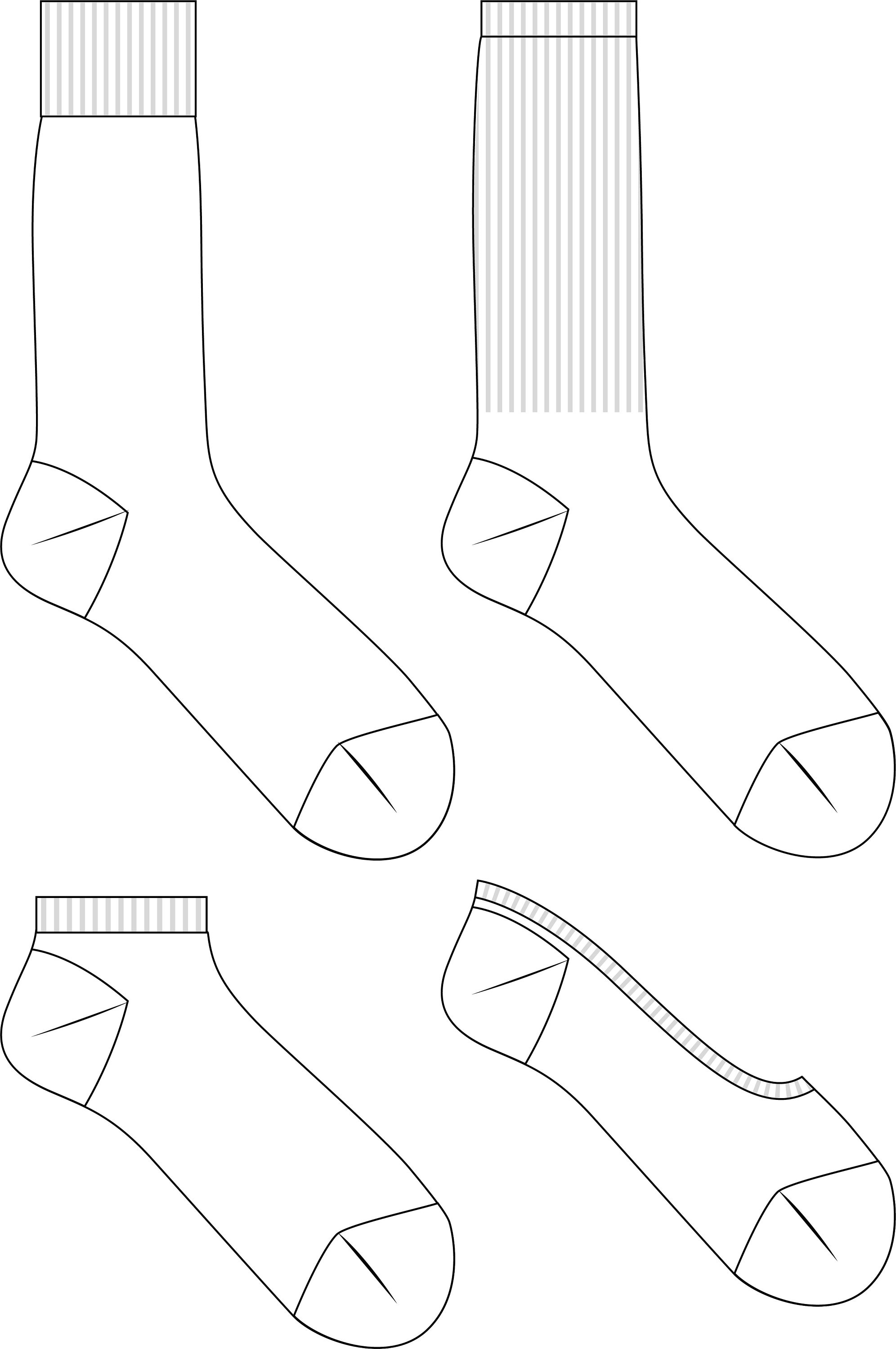 Vector Sock Pack, SVG, Formal Sock, Sports Sock, Trainer Sock Invisible ...
