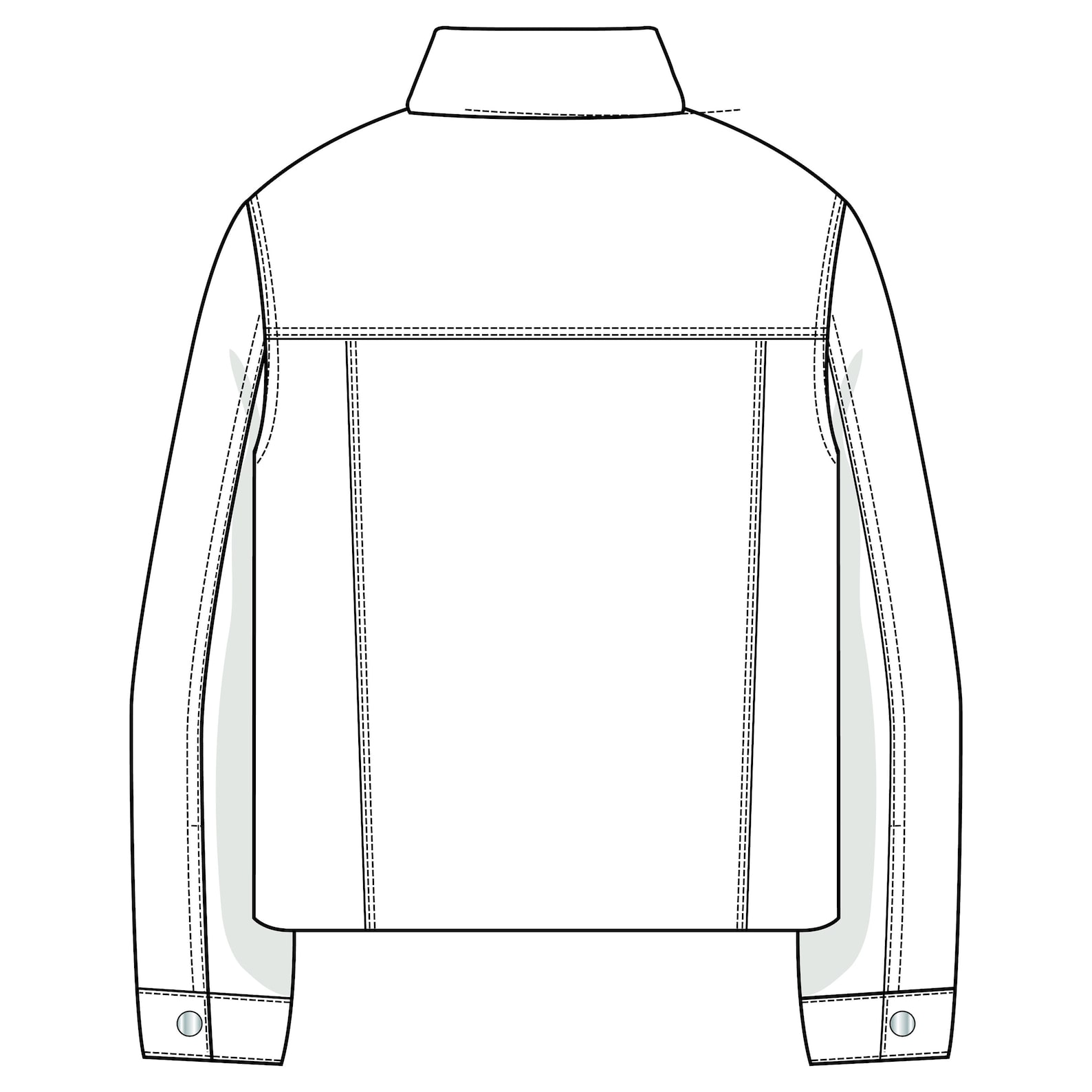 Vector Denim Jacket, Flat Sketch, for Adobe Illustrator Western Jacket ...