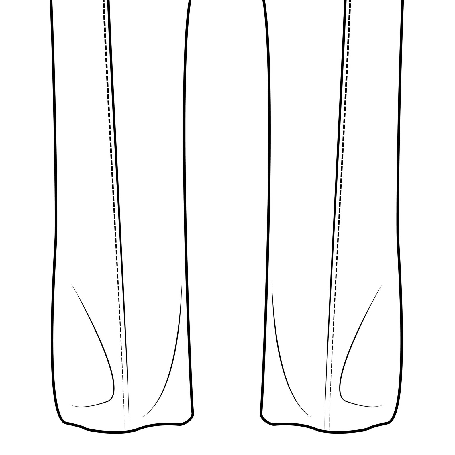 Vector Relaxed Pant, Baggy Bottoms, Flat Sketch, for Adobe Illustrator ...