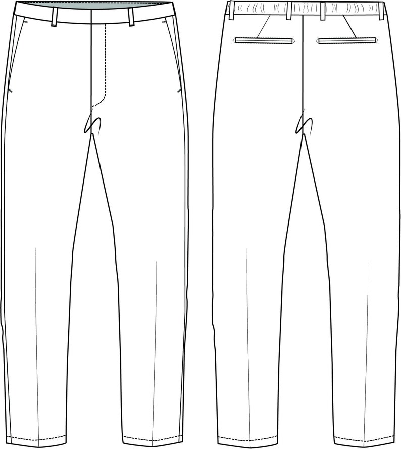 Wide Leg Trouser, Suit Pant, Fashion Vector Sketch, SVG Vector CAD ...