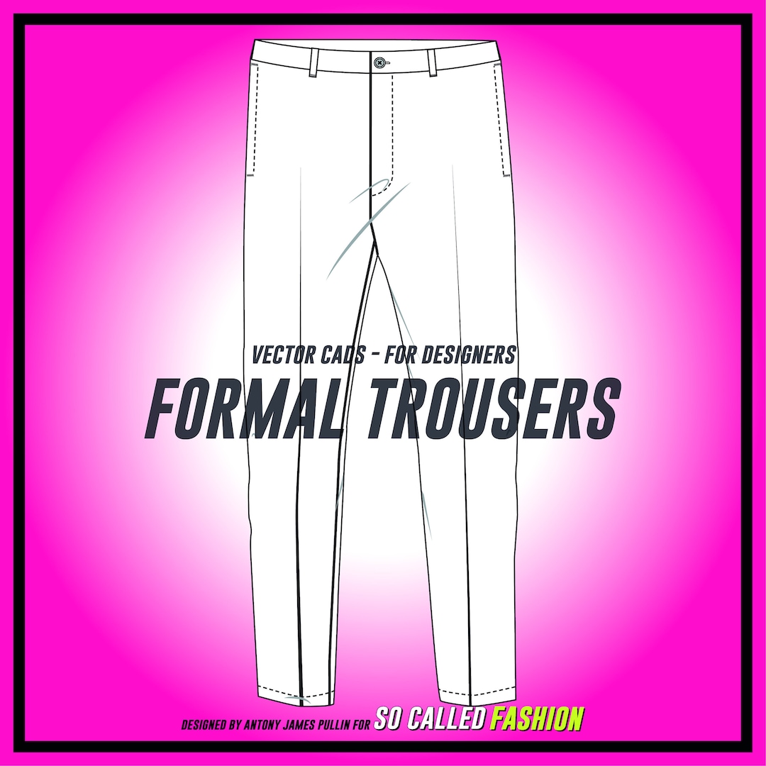 Mens Vector Suit Trousers, SVG, Suit Pants, for Adobe Illustrator Flat ...