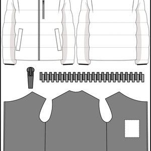 Vector Mens Puffer Jacket, SVG, Flat Sketch, for Adobe Illustrator - Etsy