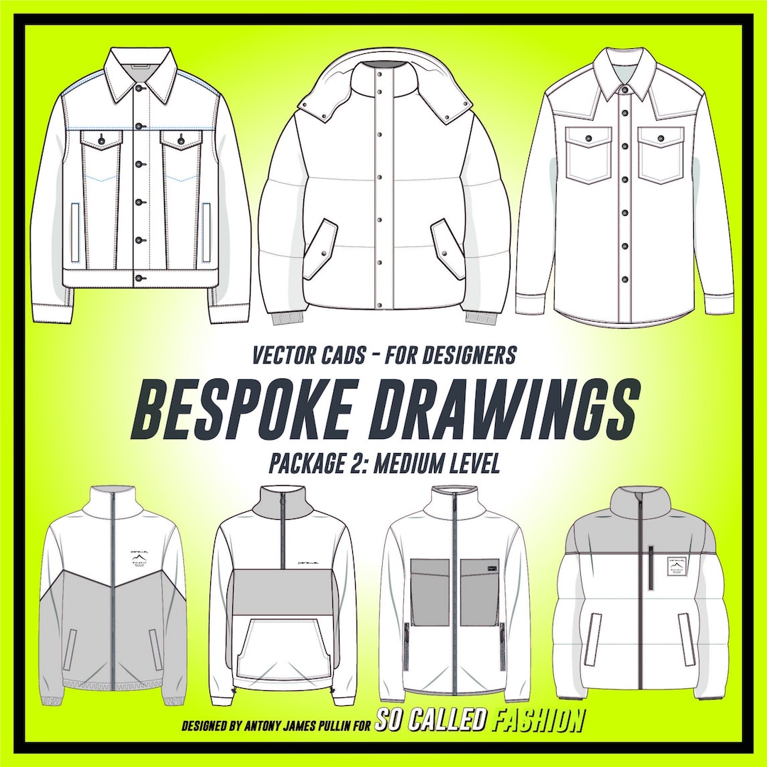 Custom Fashion Technical Drawing, Fashion CAD Personalized Drawings ...