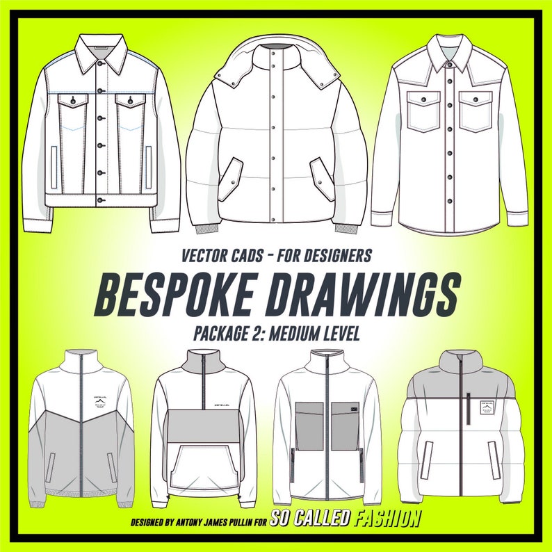 Custom Fashion Technical Drawing, Fashion CAD Personalized Drawings ...