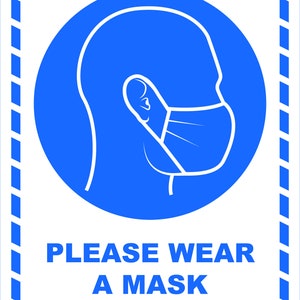 Face Mask Sign Printable, SVG Downloadable A4 Face Mask Sign. Face ...