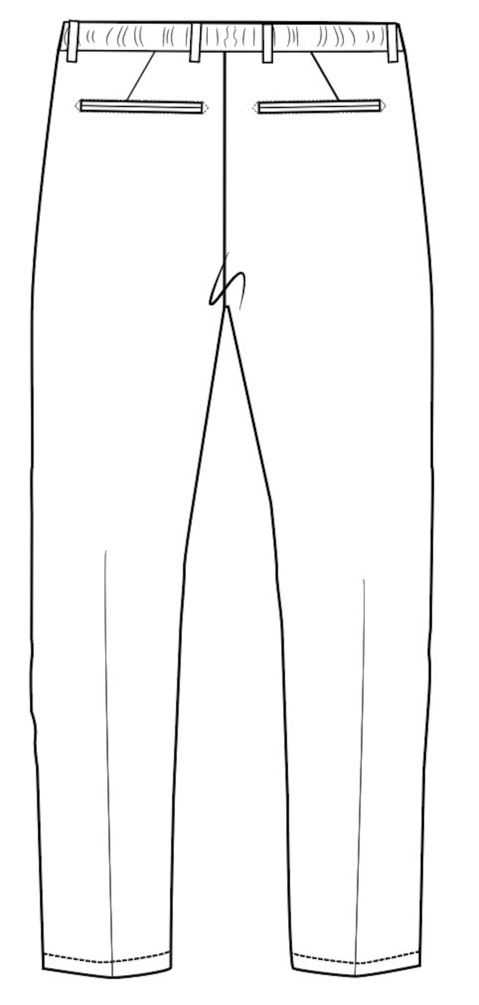 Wide Leg Trouser, Suit Pant, Fashion Vector Sketch, SVG Vector CAD ...