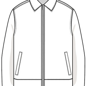 Vector Mens Harrington / Coach Jacket, SVG, Flat Sketch, Digital ...