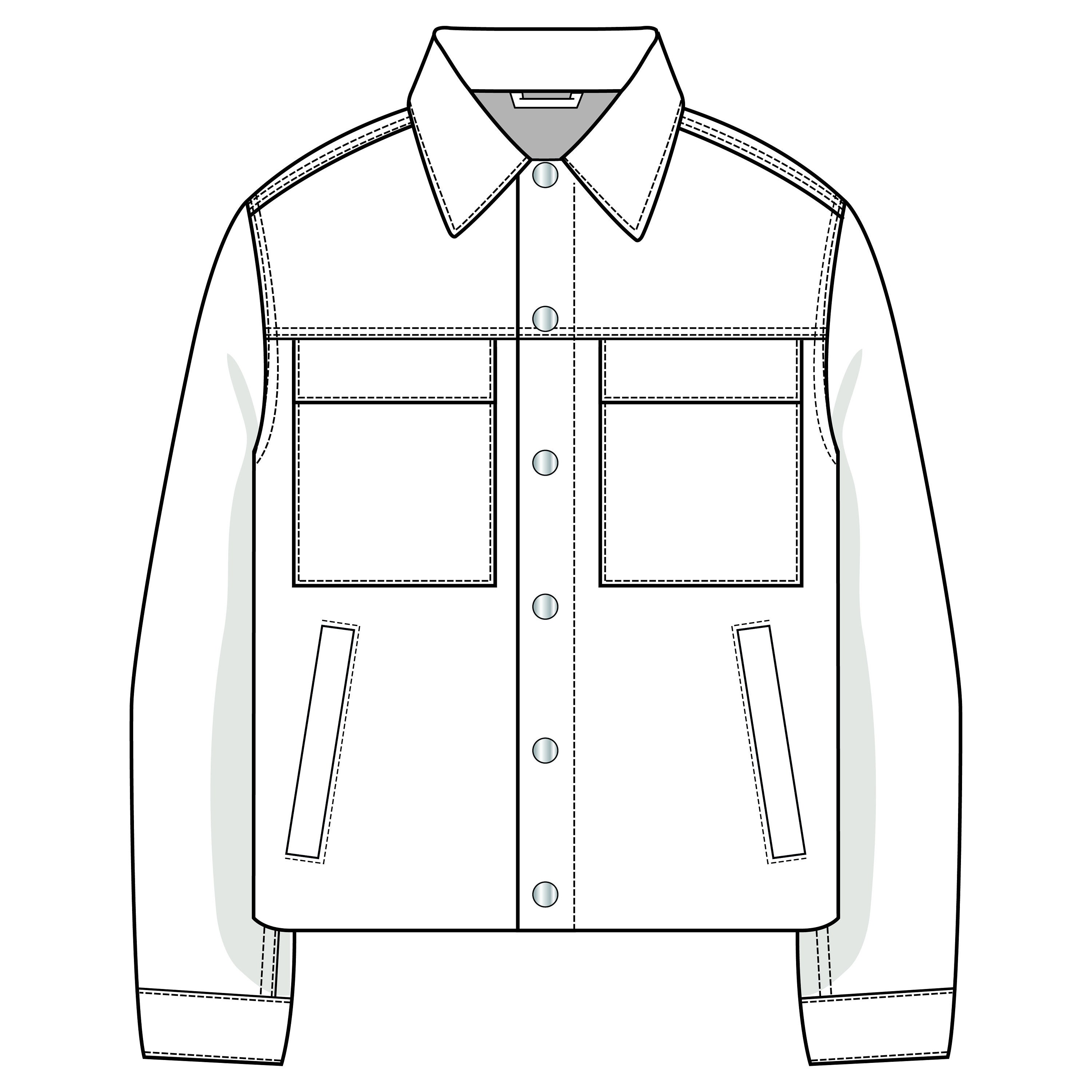 Vector Denim Jacket Flat Sketch For Adobe Illustrator Etsy UK