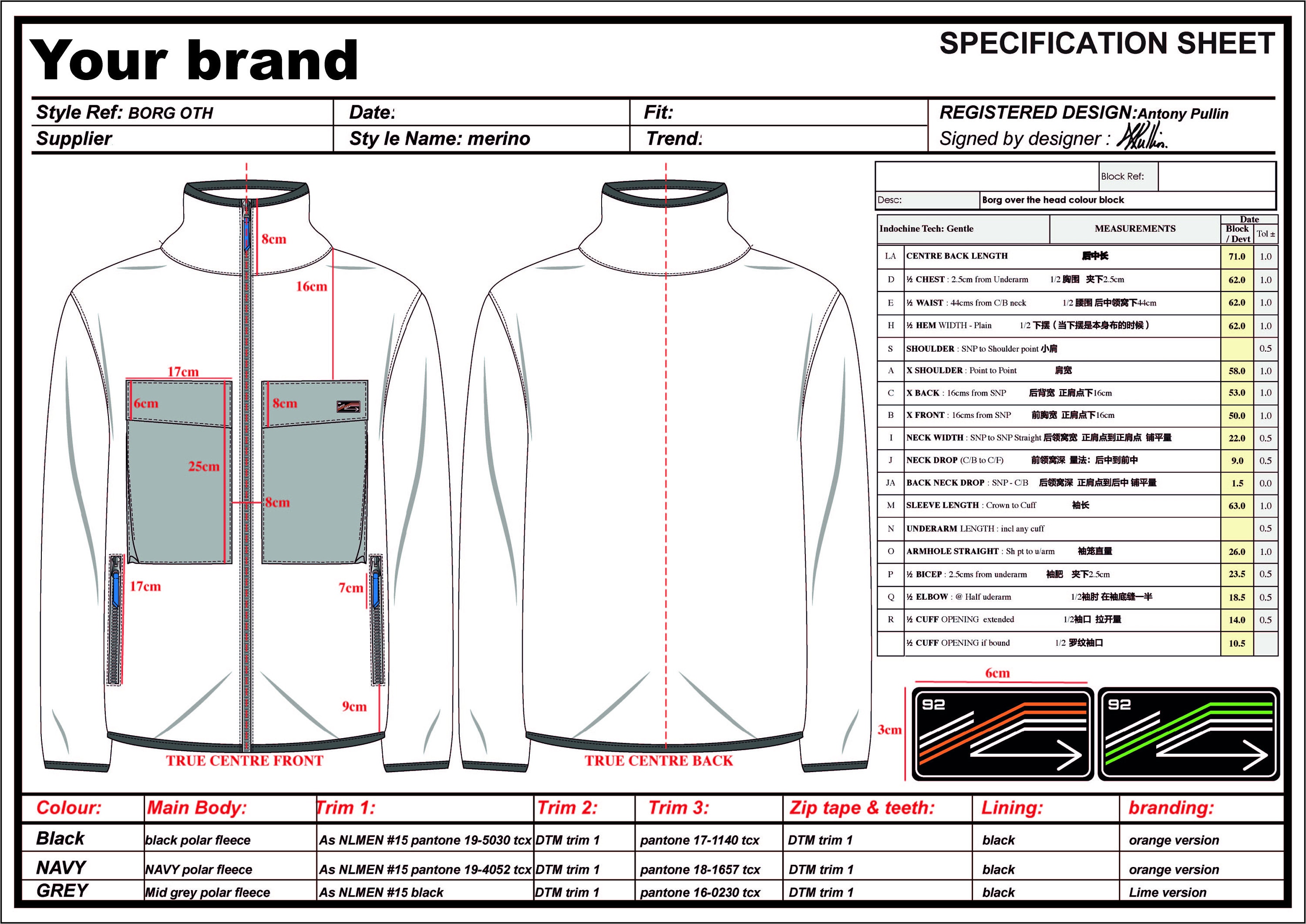 Custom Fashion Technical Drawing and Full Factory Spec, Fashion CAD ...