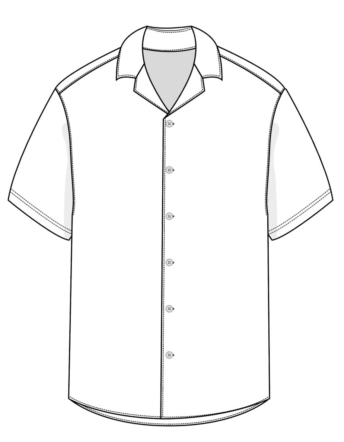 Vector Revere Shirt, SVG Flat Sketch, for Adobe Illustrator Casual ...