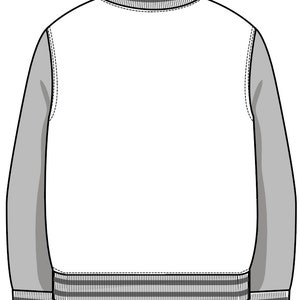 Vector Varsity Jacket, Flat Sketch, Digital Download for Use With Adobe ...