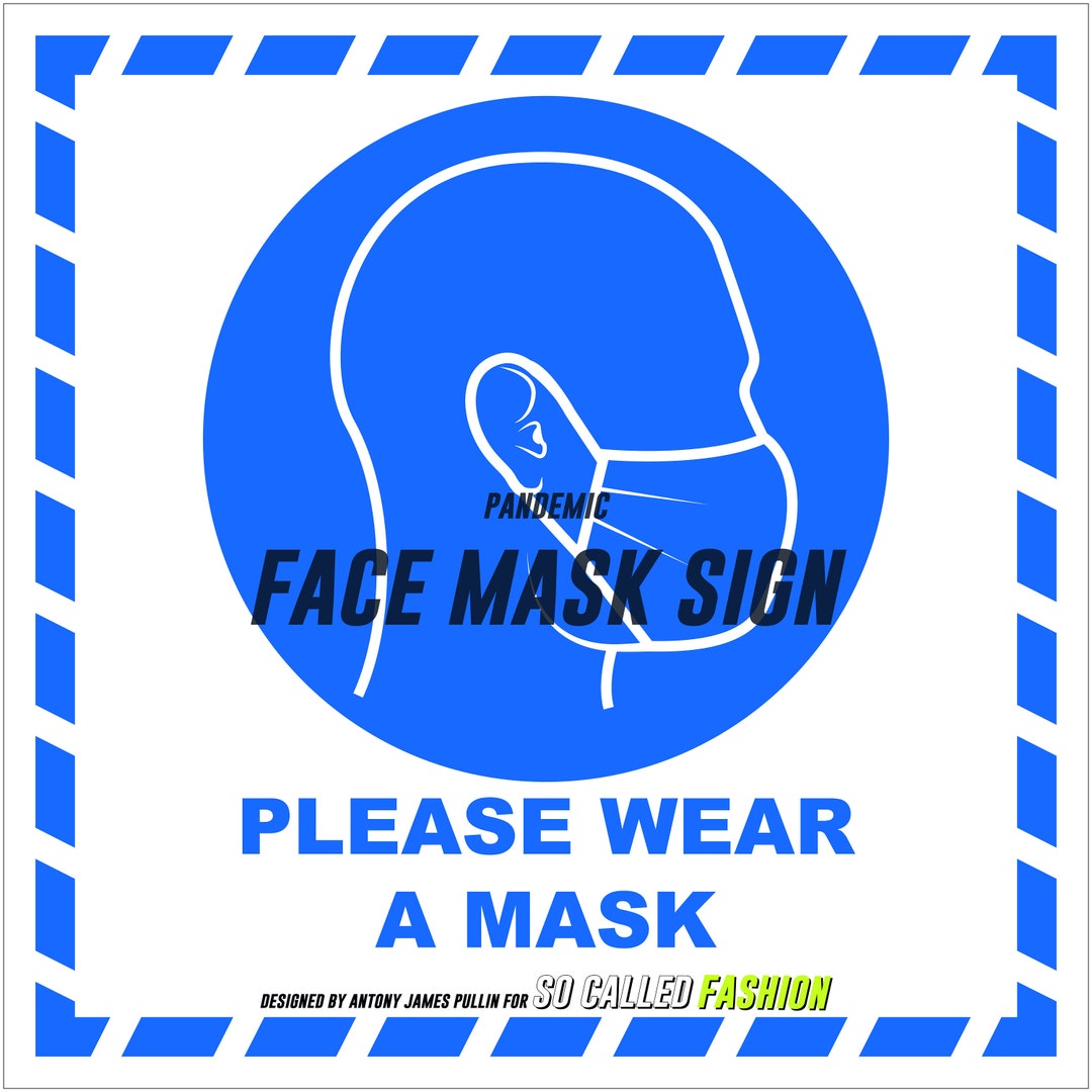 Face Mask Sign Printable, SVG Downloadable A4 Face Mask Sign. Face ...