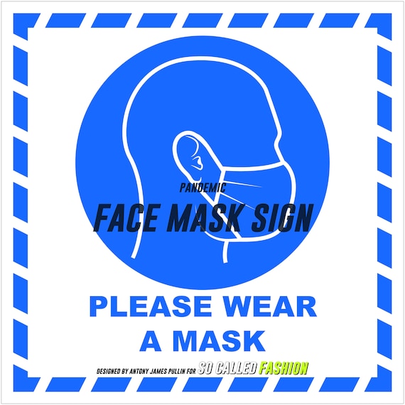 Face Mask Sign Printable SVG Downloadable A4 Face Mask Sign. | Etsy