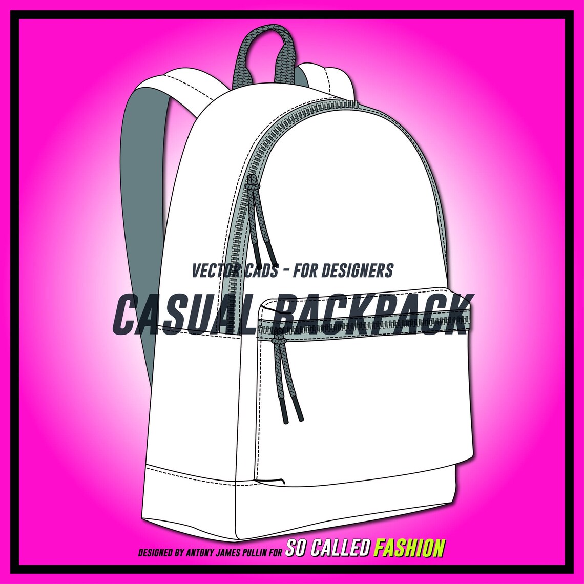 Vector Backpack, SVG, Flat Sketch, for Adobe Illustrator, Bag, Shoulder ...