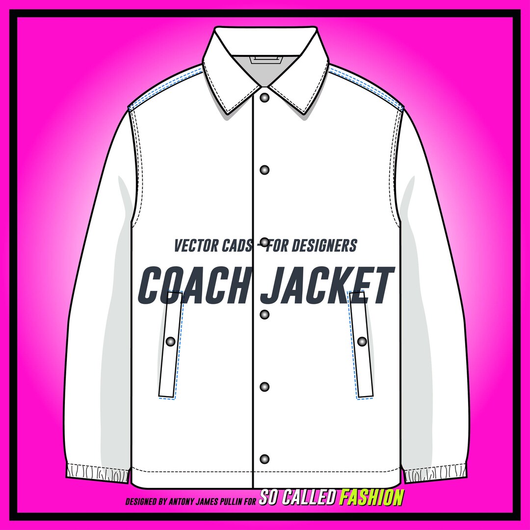 Vector Mens Coach Jacket, SVG, Flat Sketch, for Adobe Illustrator - Etsy