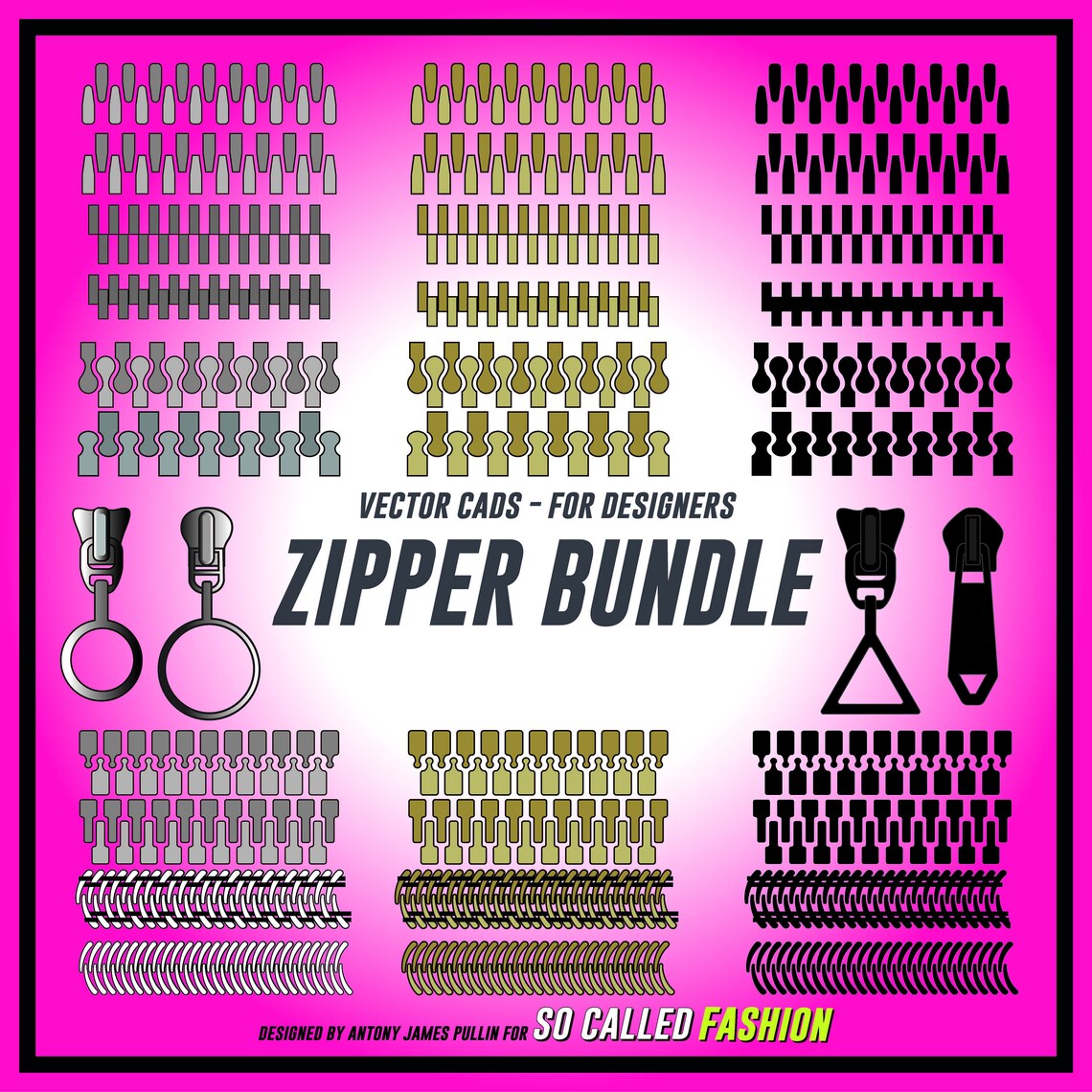 Zipper Svg Bundle X10 Different Zips in 3 Sizes & Colours - Etsy